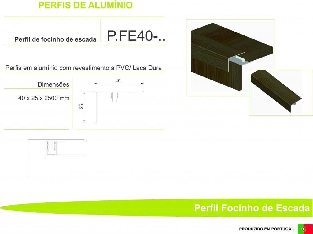 Perfil Focinho de Escadas em Alumínio - PERWOOD